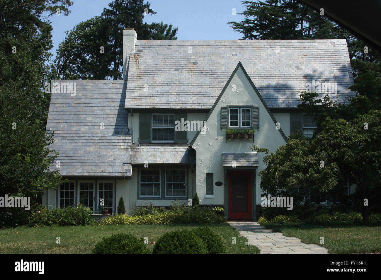 Front view of large house in Virginia, with classical architectural ...