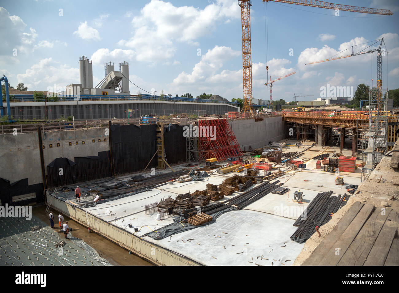 Berlin, Germany - Construction phase for the extension of the BAB A 100 ...
