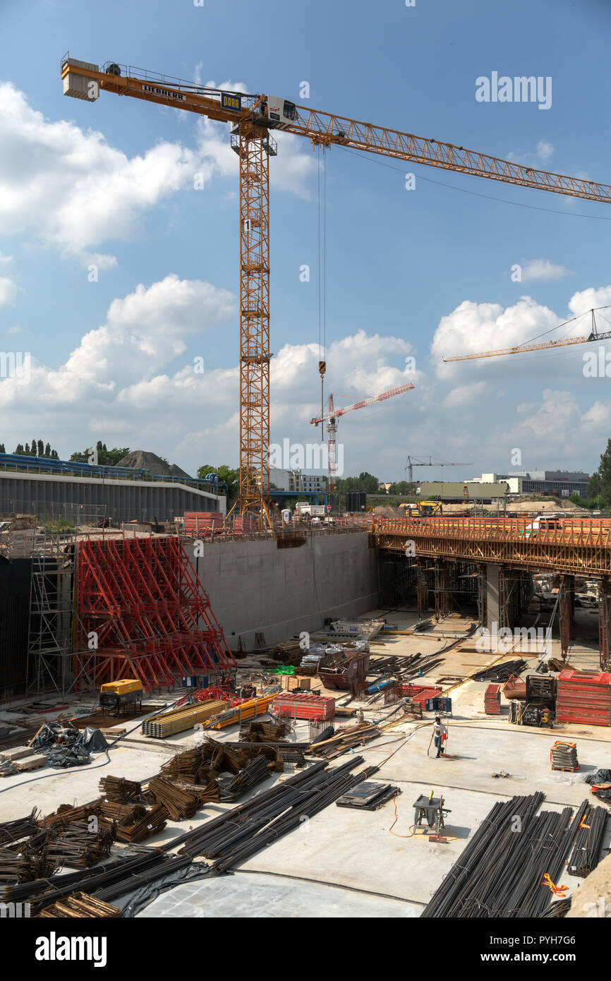 Berlin, Germany - Construction phase for the extension of the BAB A 100 ...