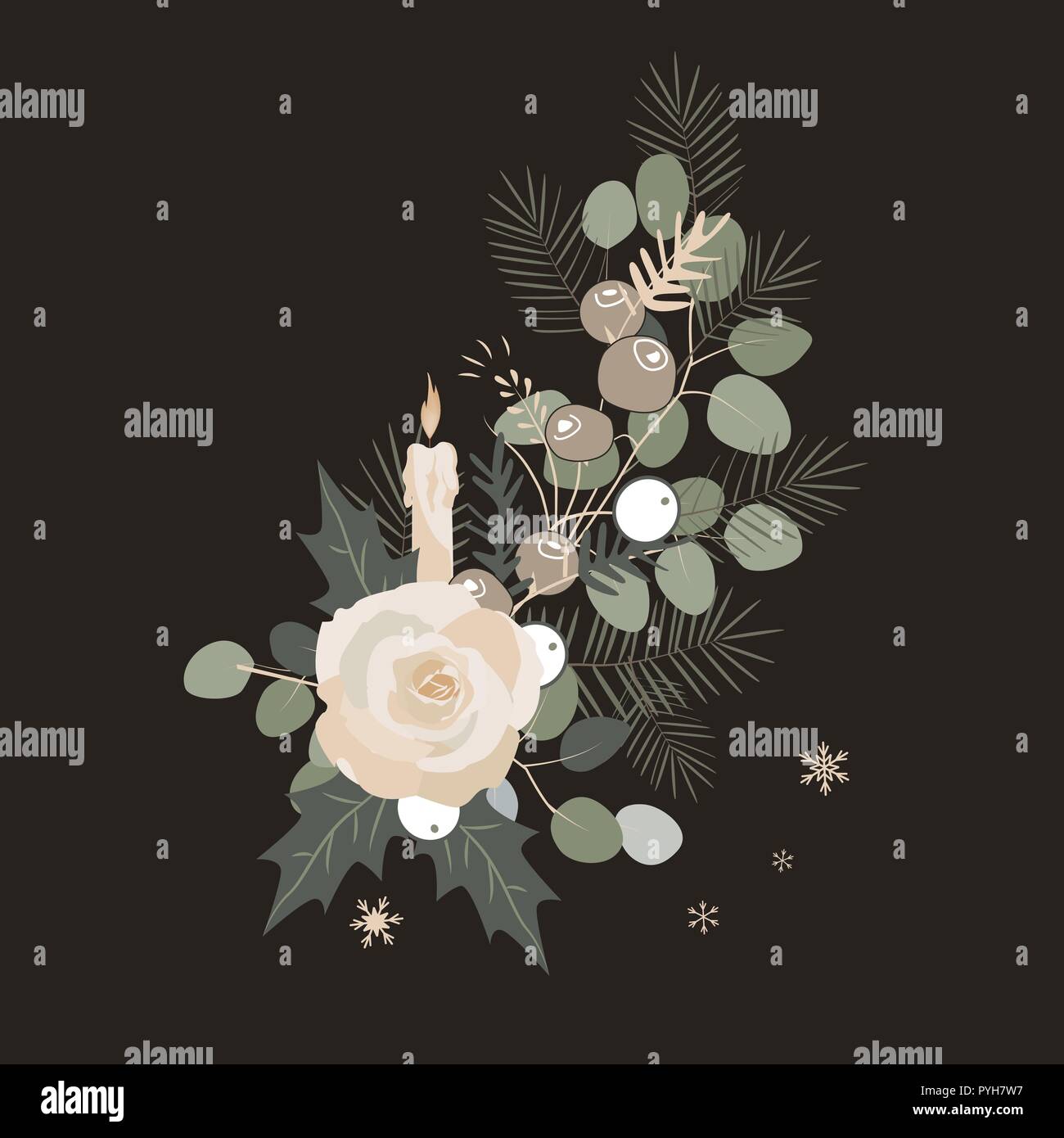Frame made pine branches Stock Vector Images - Alamy
