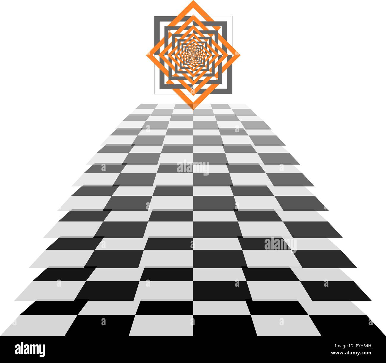 Empty chessboard. checkers Decorative items to decorate your work ...