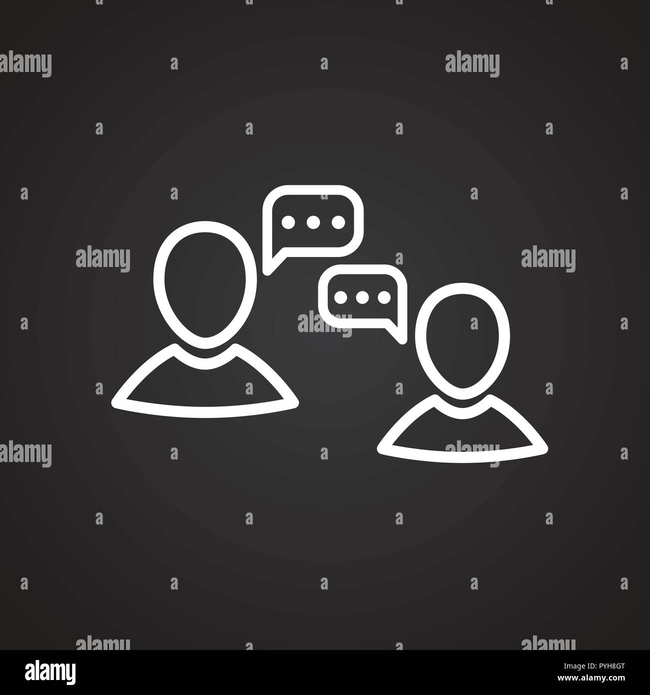 Business conversation thin line on black background Stock Vector Image ...