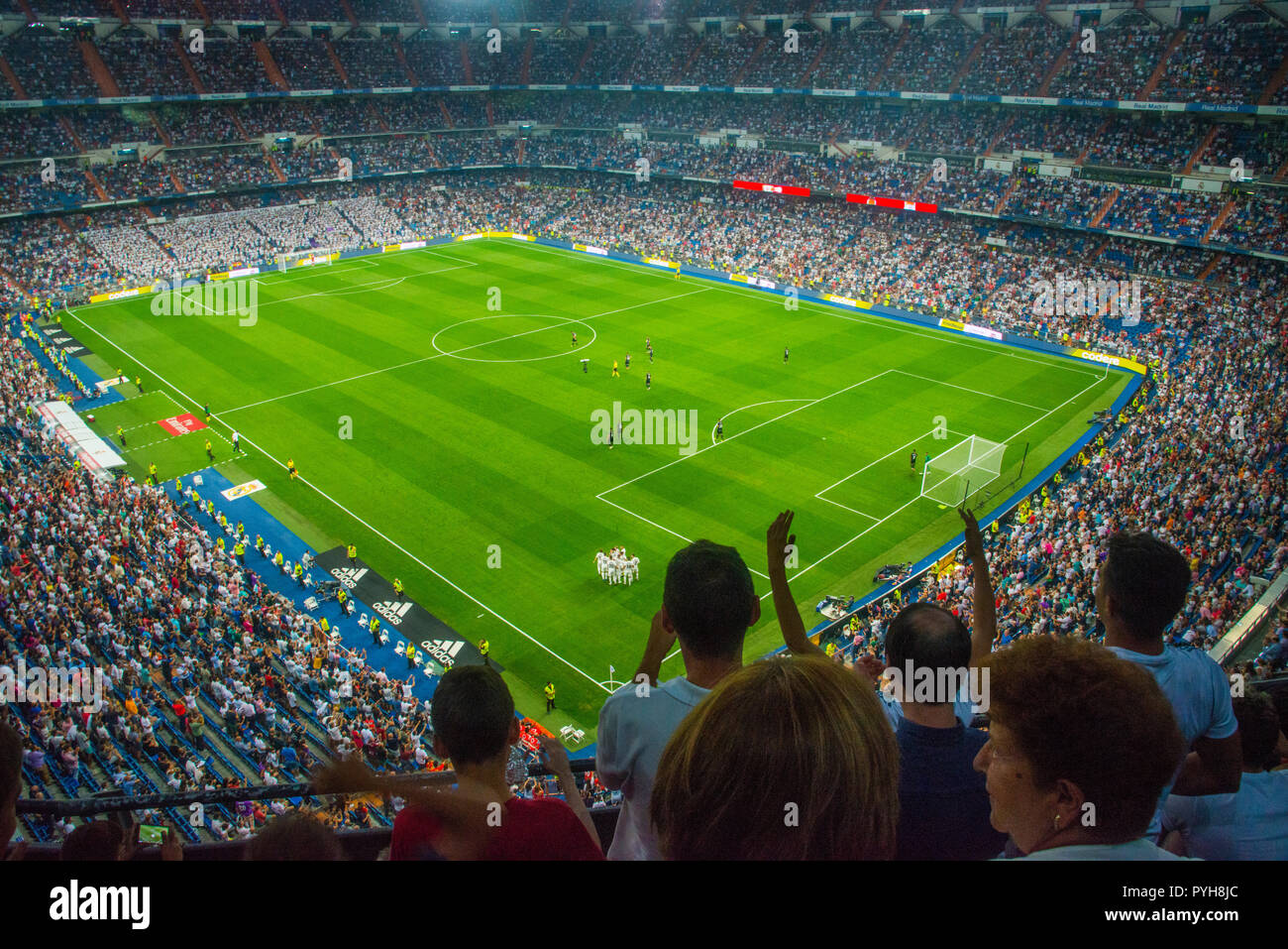 Football match. Santiago Bernabeu stadium, Madrid, Spain Stock Photo ...