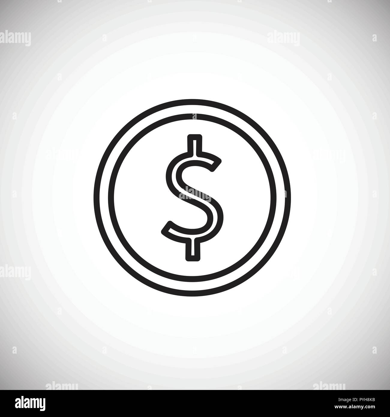 Dollar coin thin line on white background Stock Vector Image & Art - Alamy