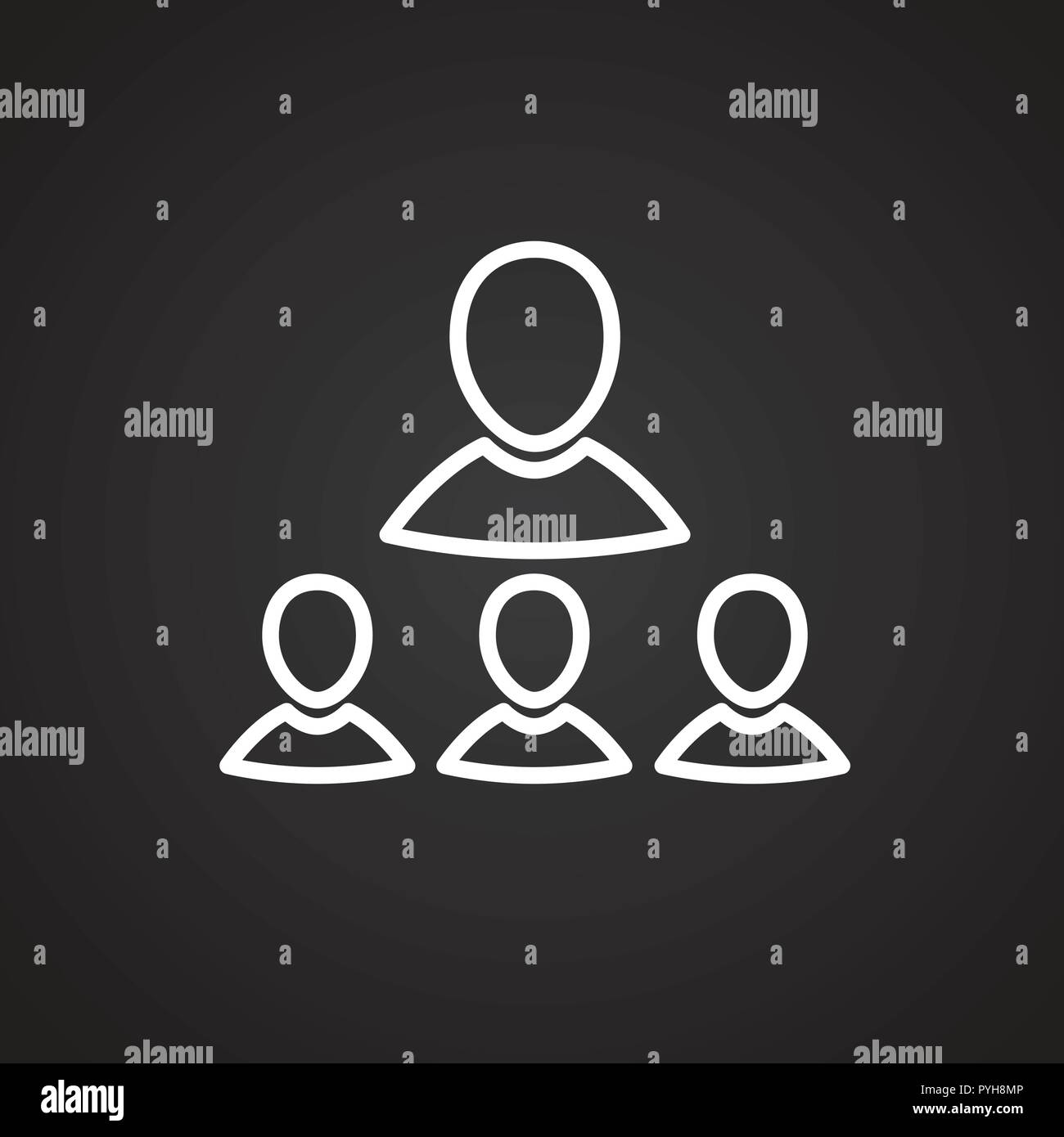 Team leader thin line on black background Stock Vector Image & Art - Alamy