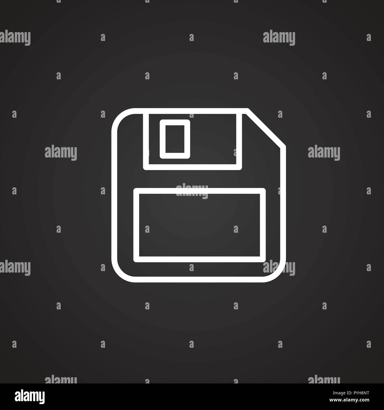 Business data saving thin line on black background Stock Vector Image ...
