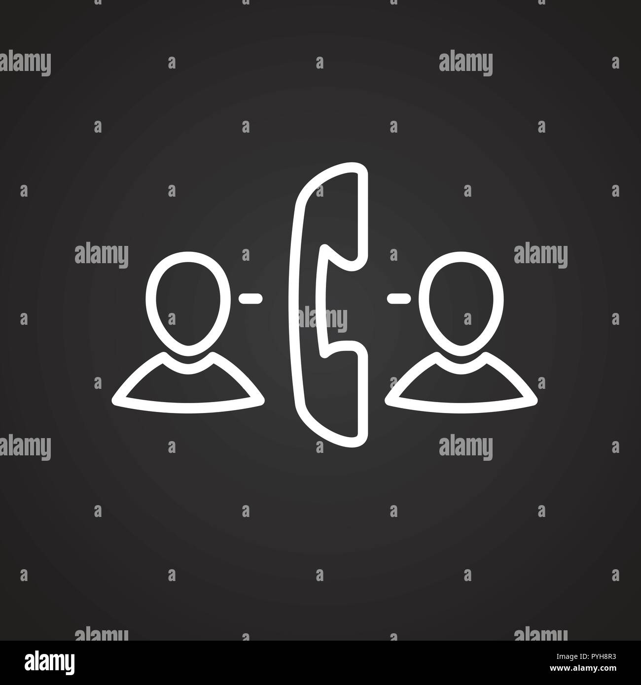 Business call thin line on black background Stock Vector Image & Art ...