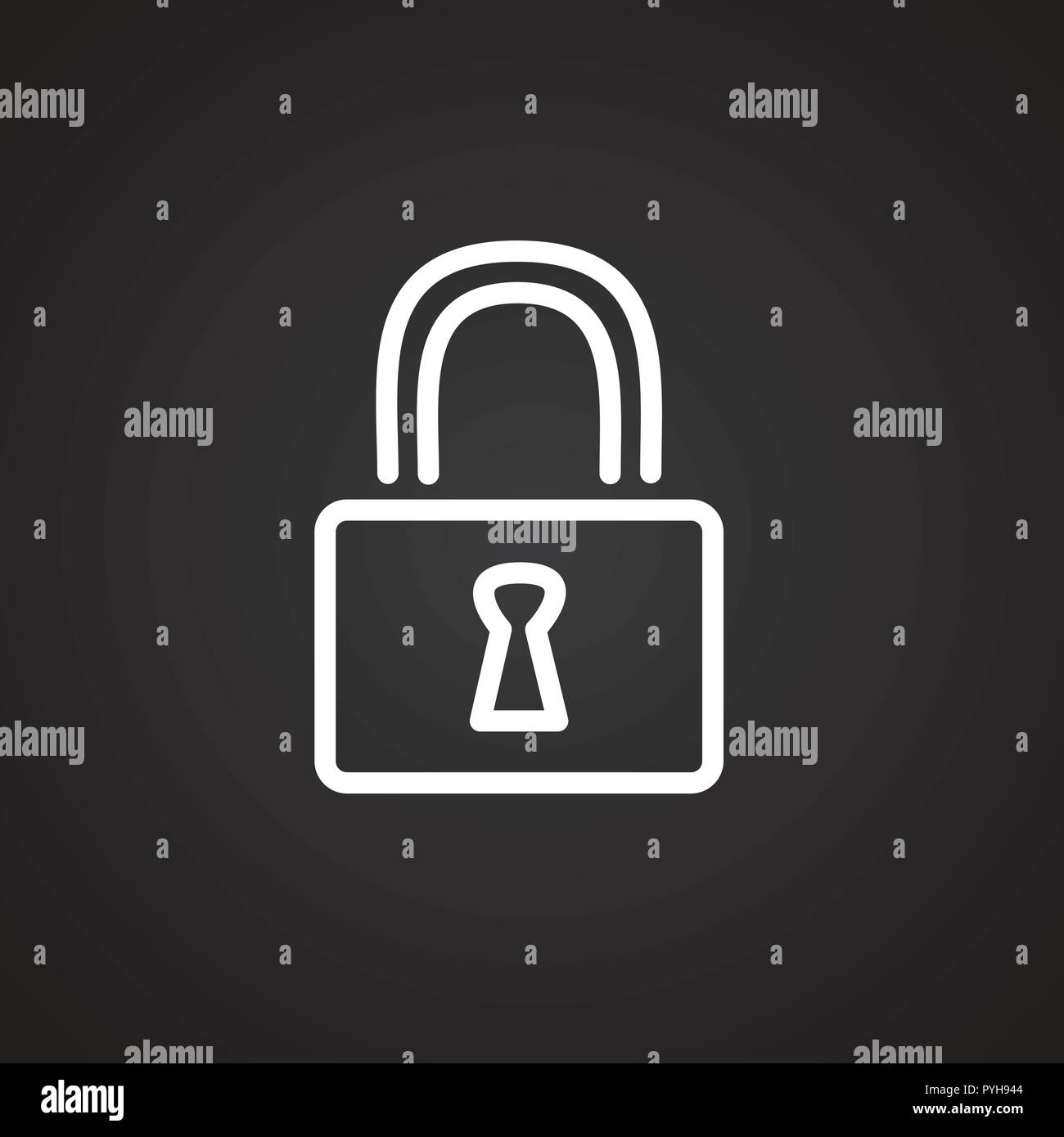 Lock thin line on black background Stock Vector Image & Art - Alamy