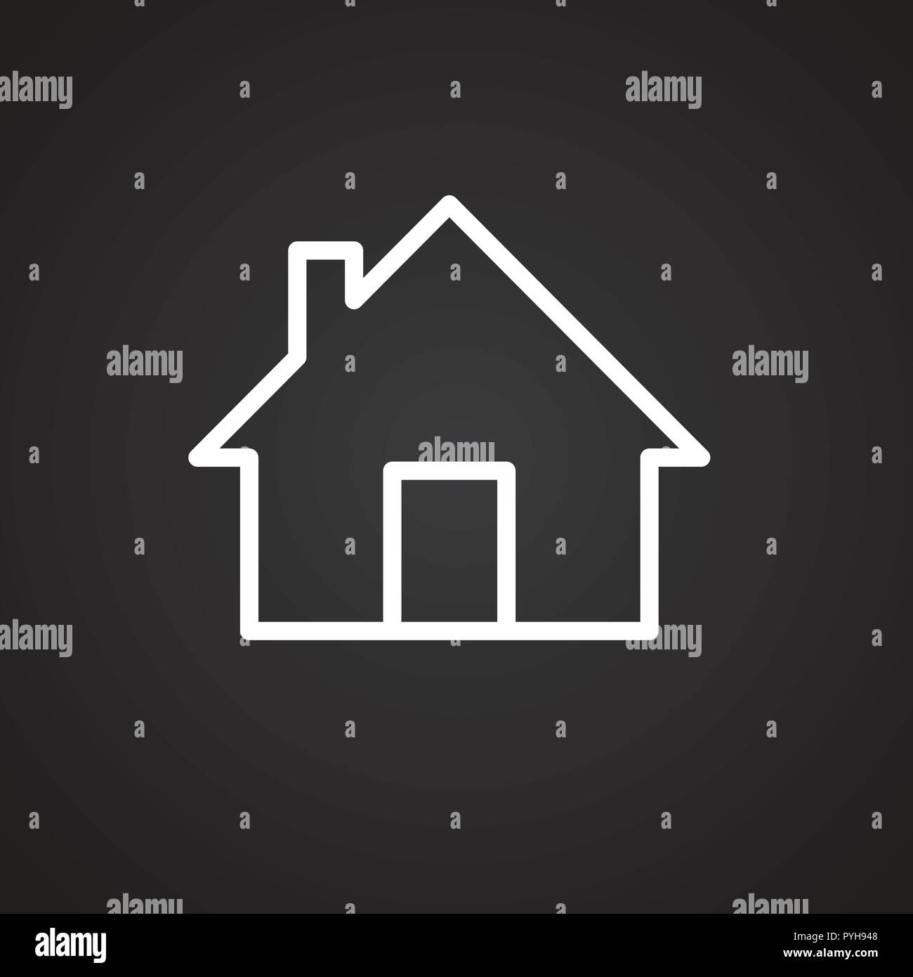Home button thin line on black background Stock Vector Image & Art - Alamy