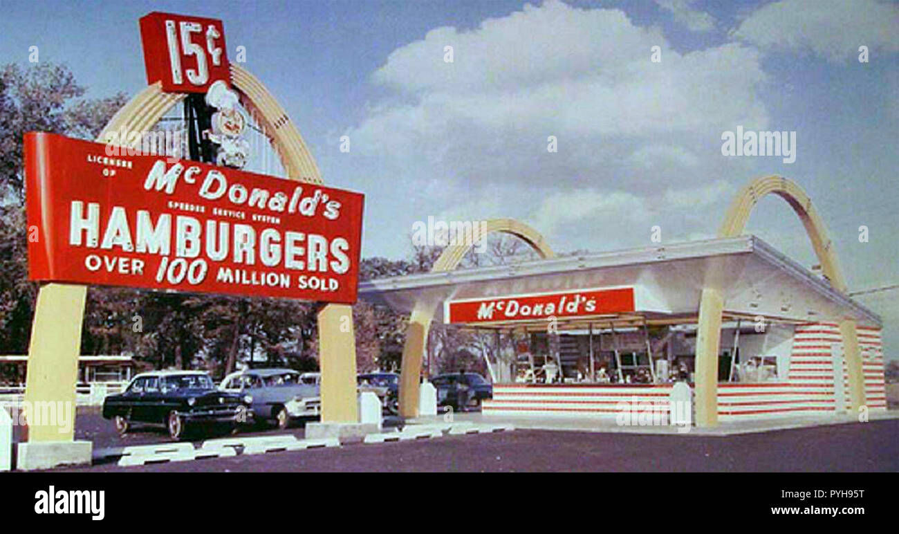 MACDONALDS restaurant about about 1960 Stock Photo - Alamy