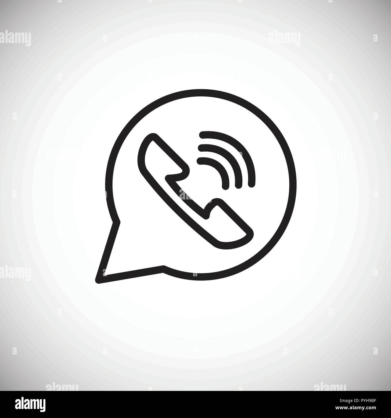 Ringing phone answer thin line on white background Stock Vector Image ...