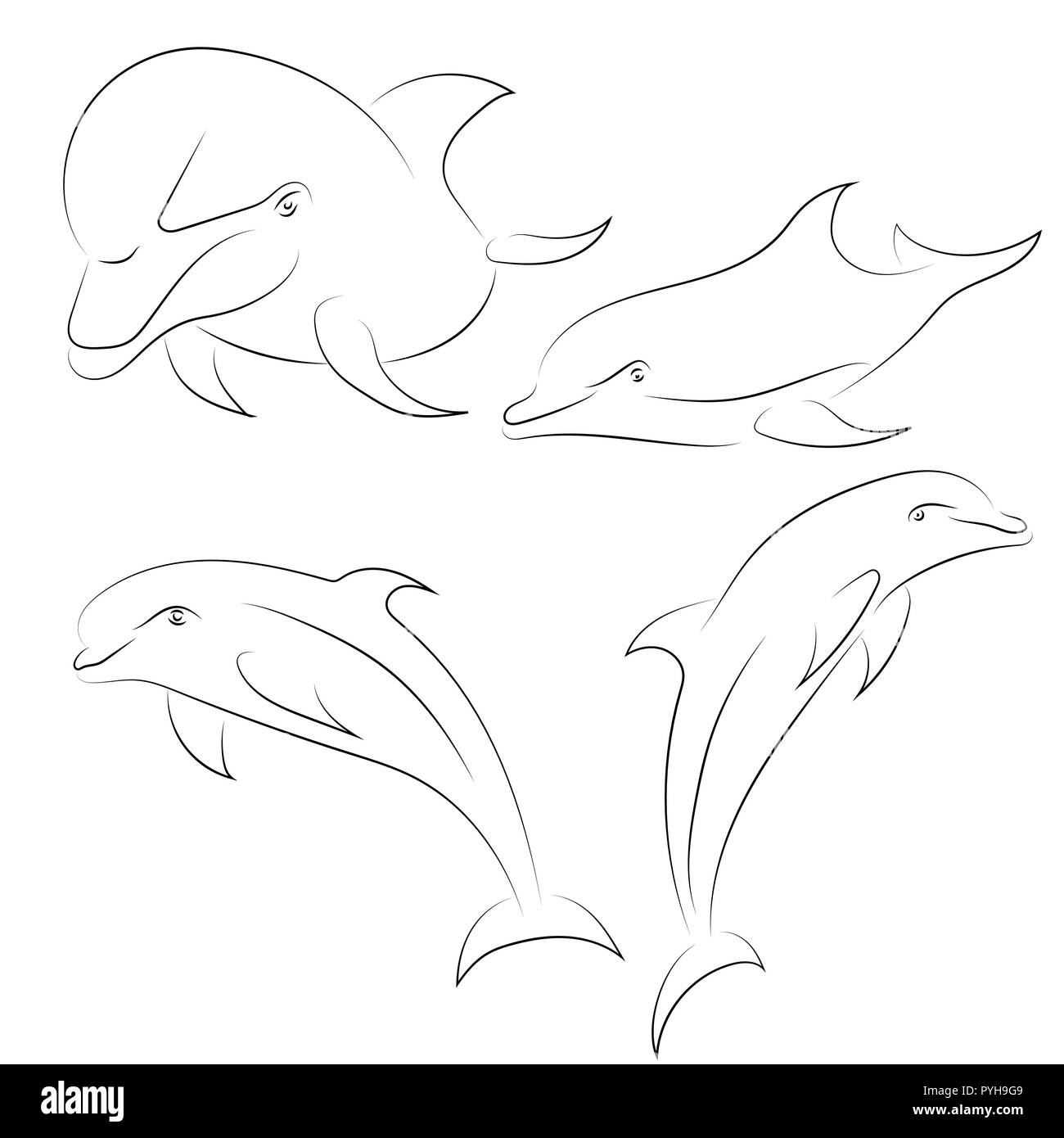 Animal artwork background blue cartoon Black and White Stock Photos ...