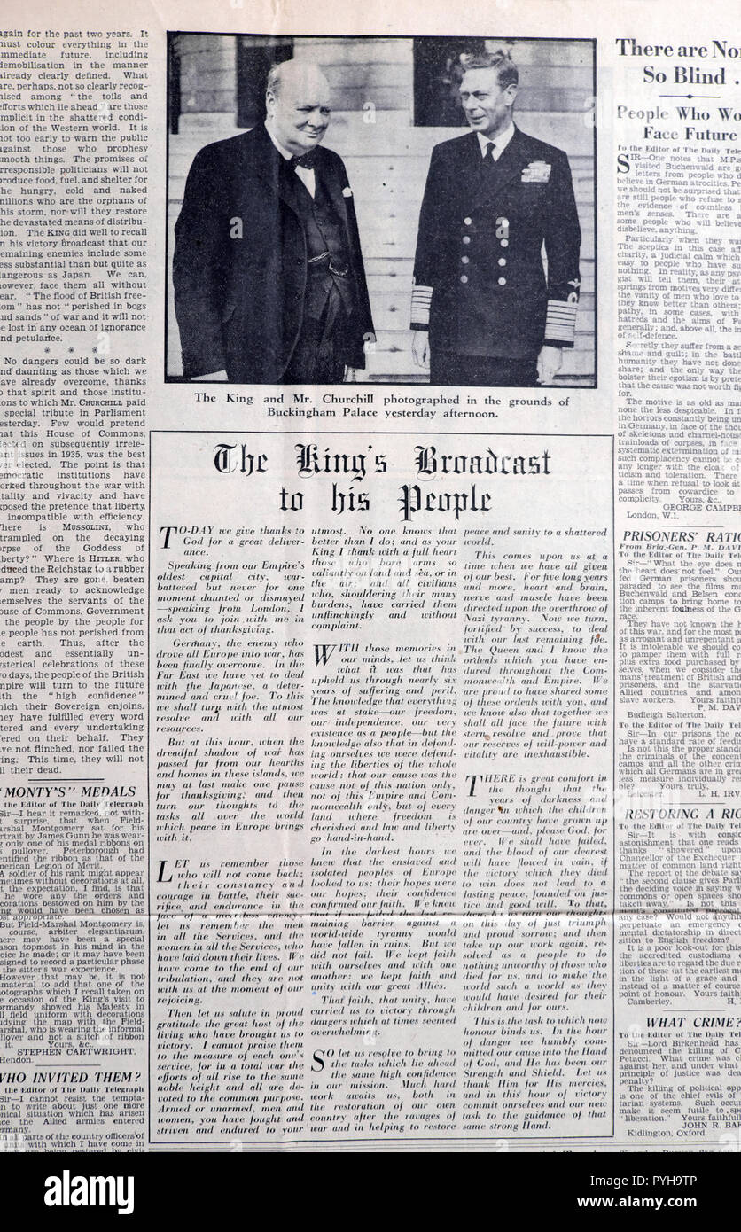 The Daily Telegraph newspaper King George VI & Winston Churchill & The ...