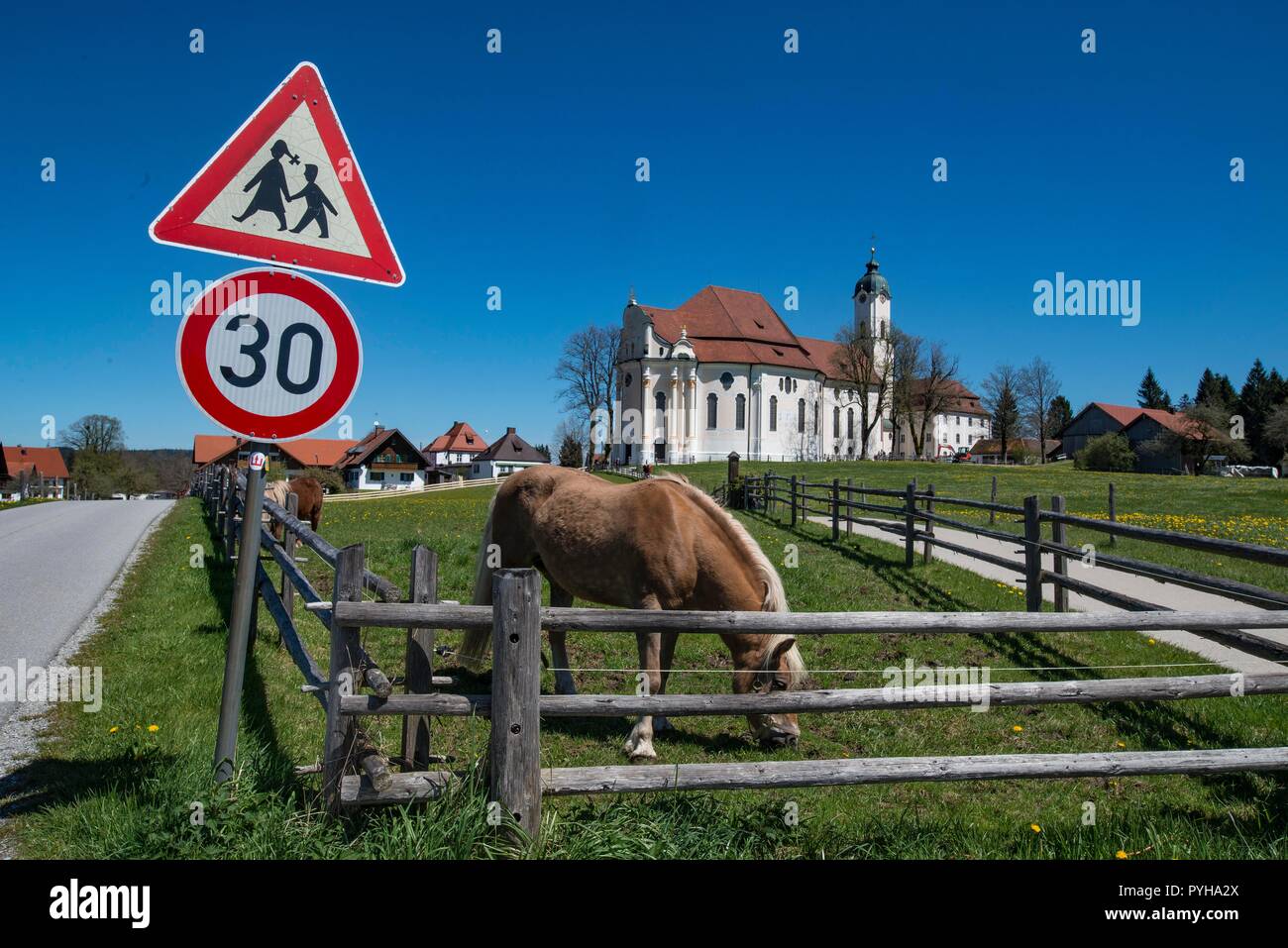 GERMANY, WIES. The baroque church of Wies in Bavaria belongs with its ...