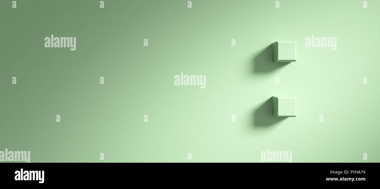 Colon mark on pastel green wall background, banner, copy space. 3d ...