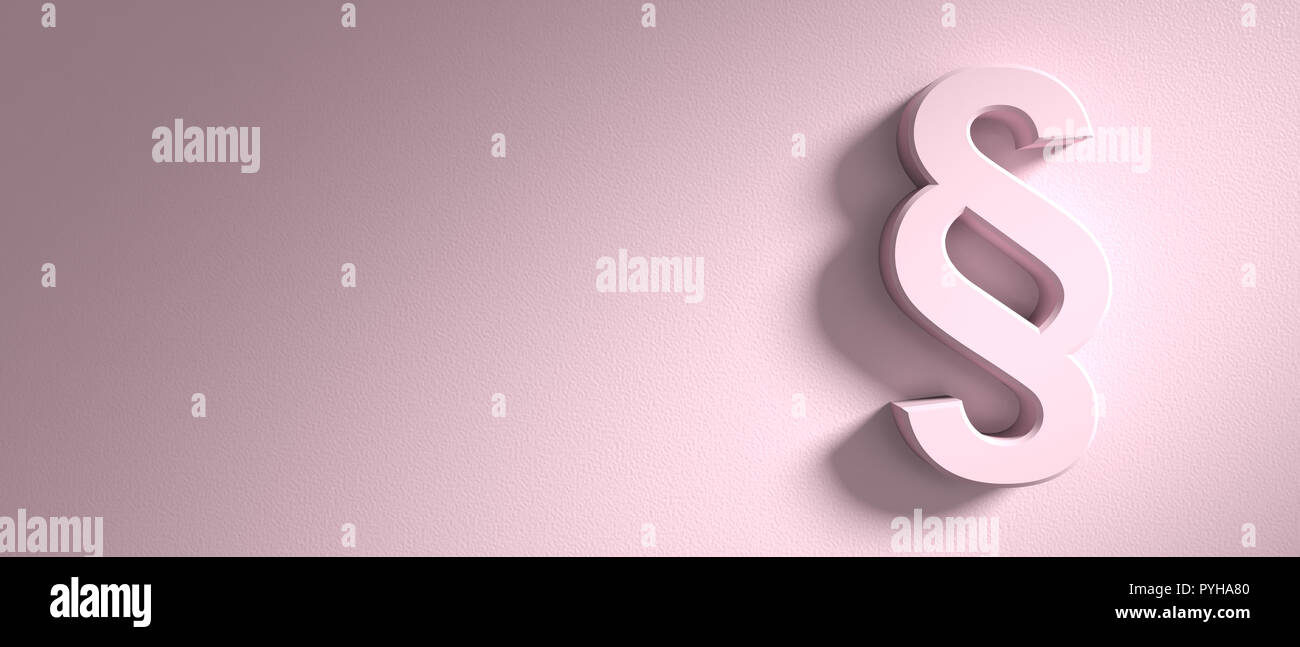 Paragraph concept, section sign on pink wall background, banner, copy ...