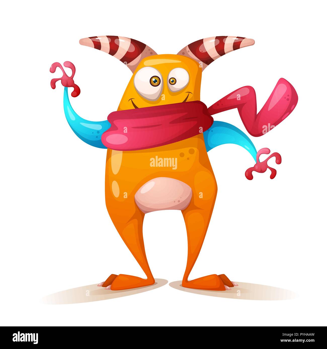 Cute, funny, crazy winter monster Stock Vector Image & Art - Alamy