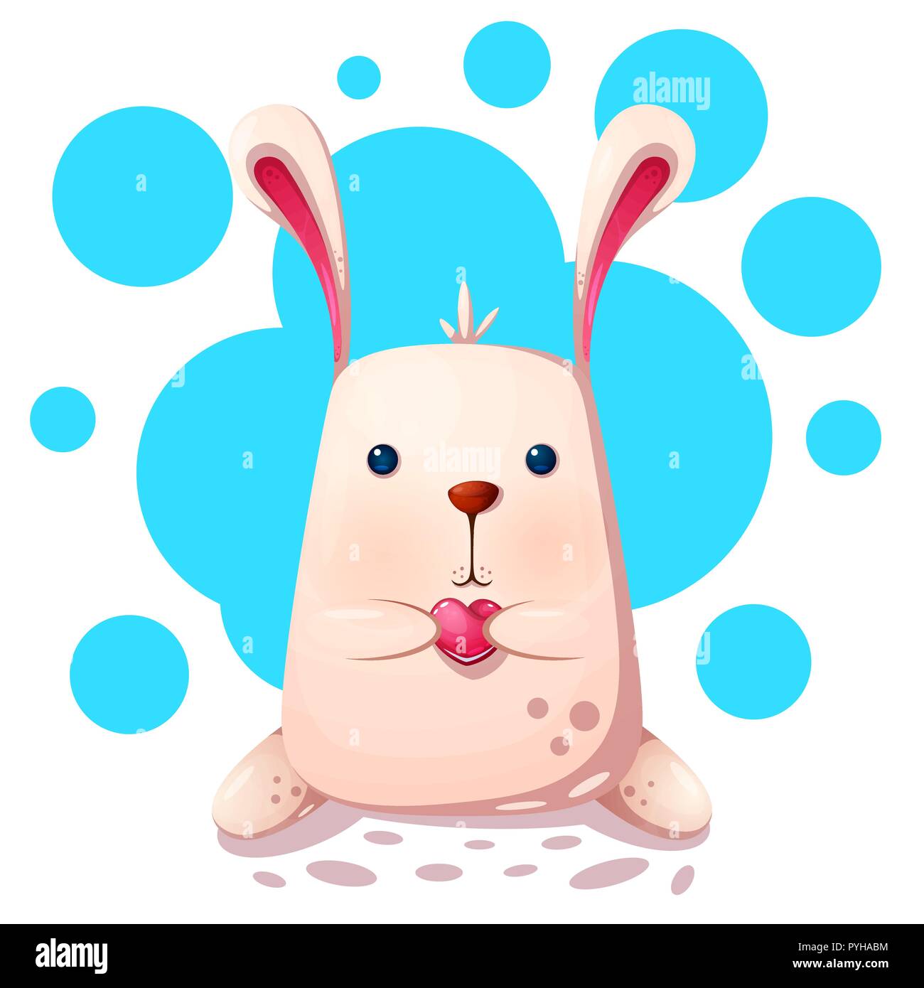Cute rabbit with love heart Stock Vector Image & Art - Alamy