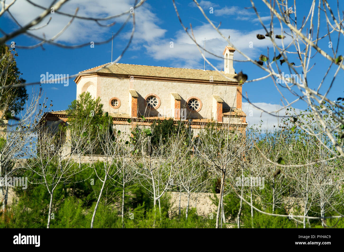Algorfa church being restored Stock Photo - Alamy
