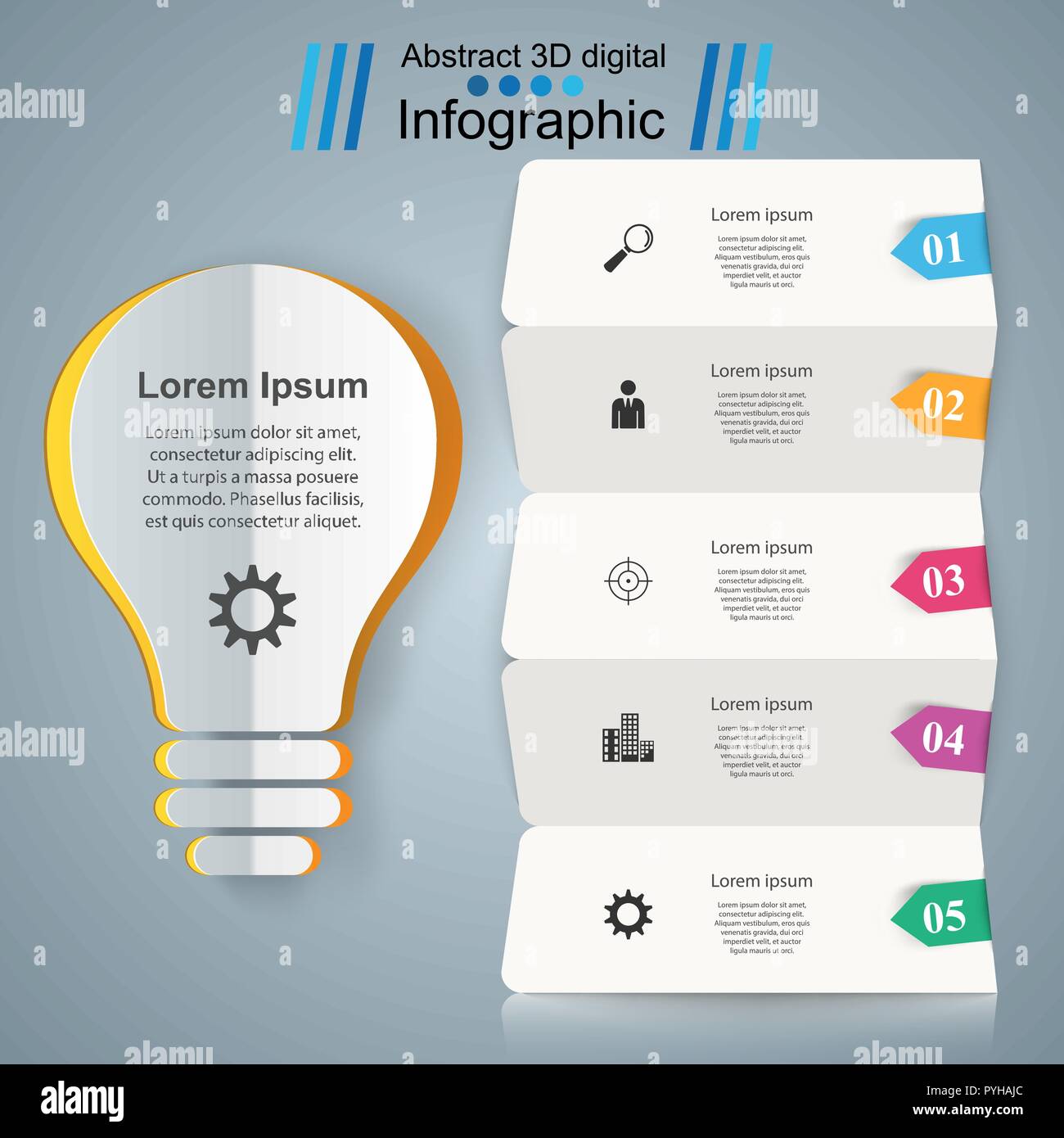 Infographic design. Bulb, Light icon Stock Vector Image & Art - Alamy