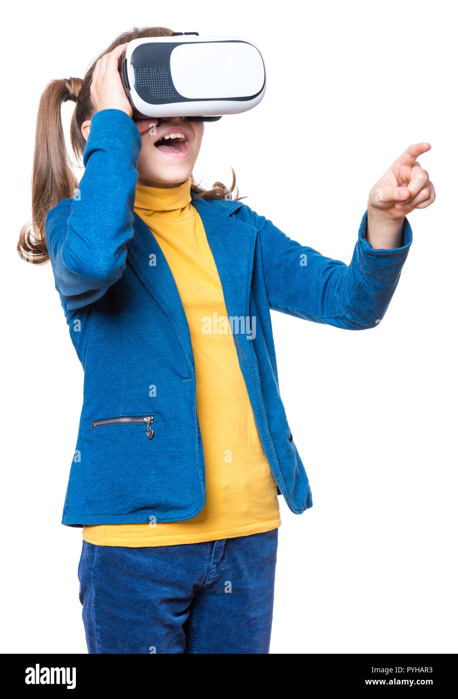 Teen girl with VR Stock Photo - Alamy