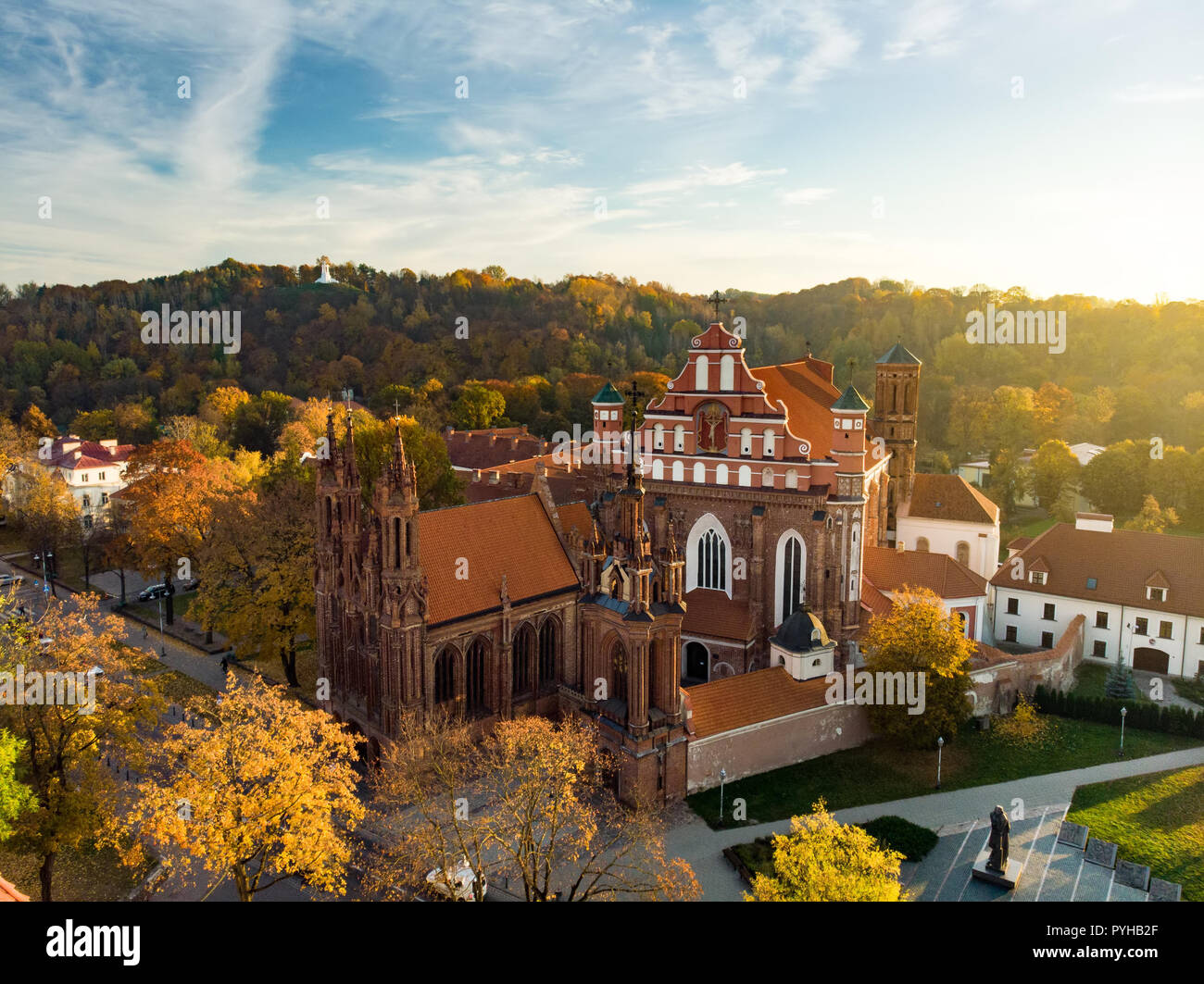 Aerial view of St. Anne's Church and neighbouring Bernardine Church ...