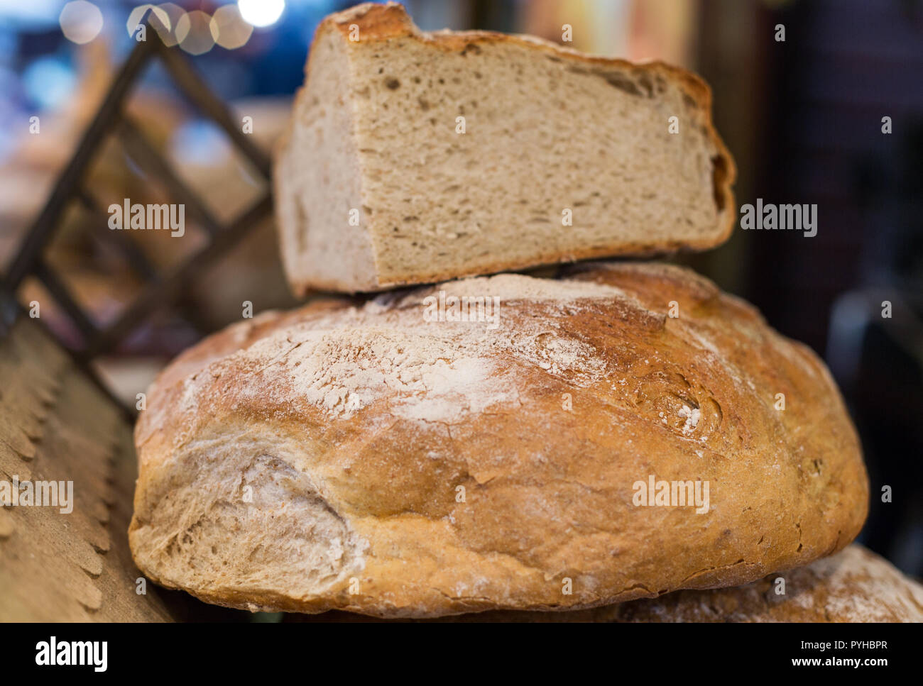 The loaf of rustic bread traditionally roasted Stock Photo - Alamy