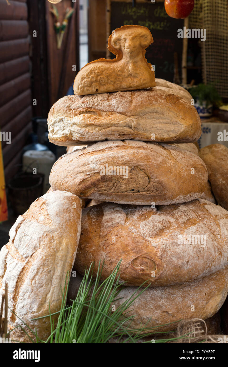 The loaf of rustic bread traditionally roasted Stock Photo - Alamy