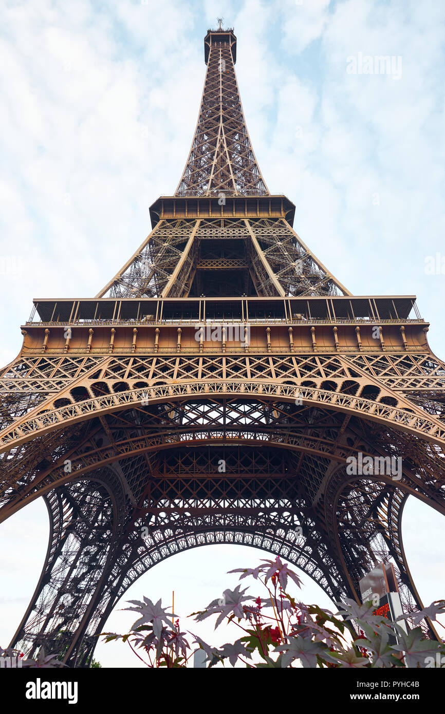 A bottom up view of Eiffel Tower Stock Photo - Alamy A bottom up view of Eiffel Tower Stock Photo - Alamy