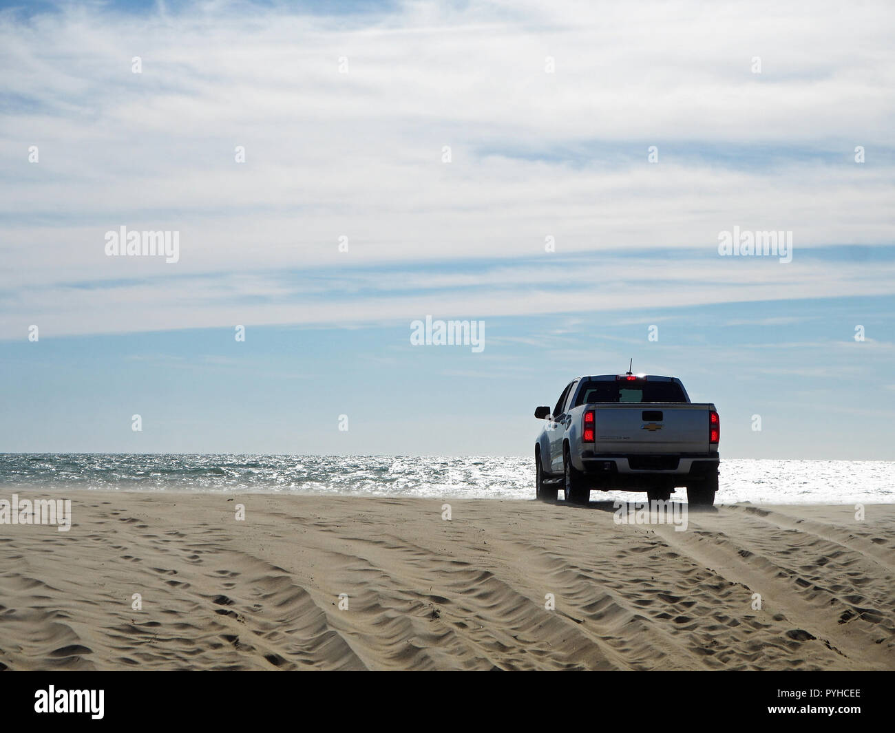 Truck on Katama Beach, Martha's Vineyard, USA Stock Photo - Alamy