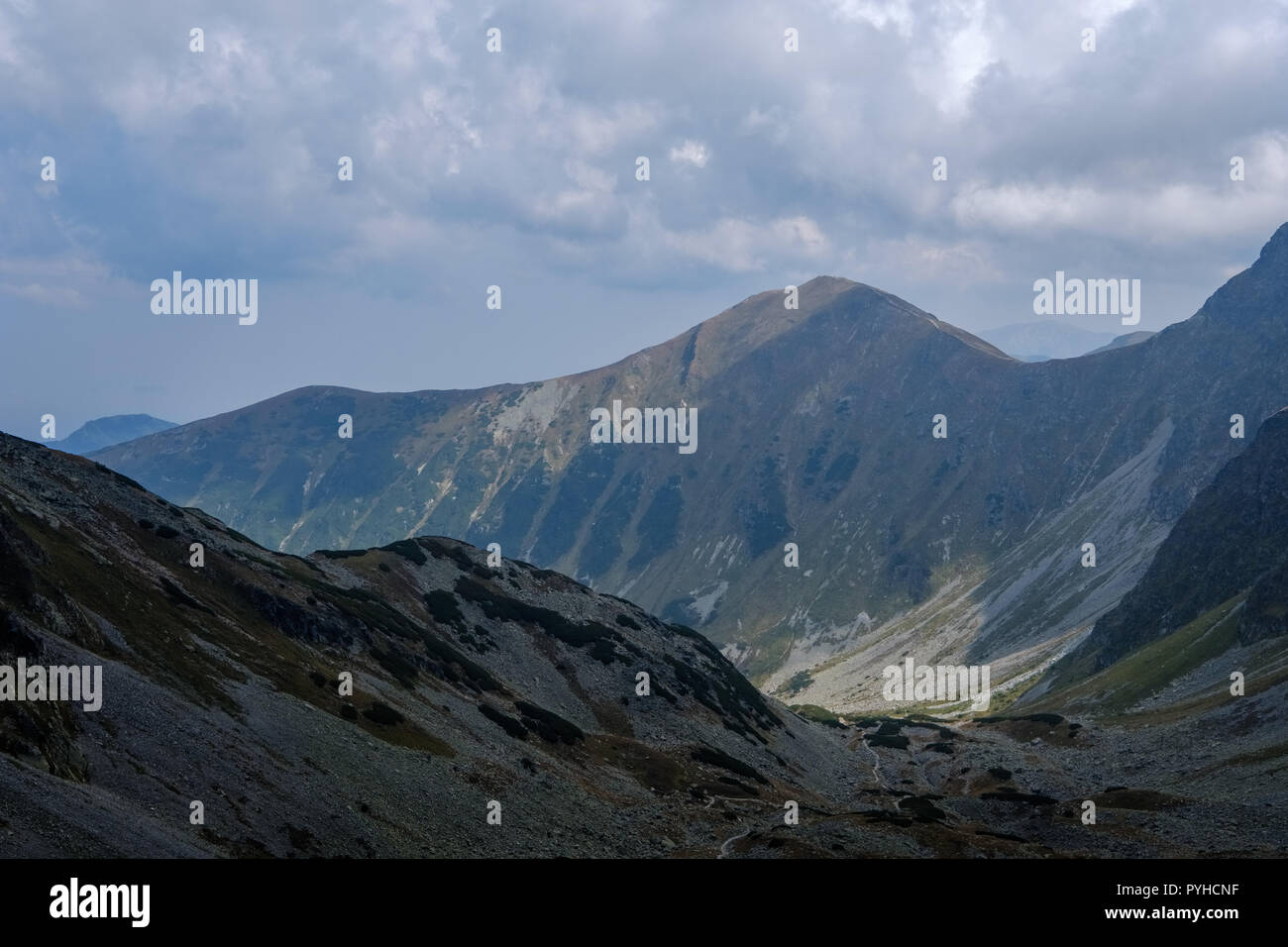 mountain panorama from top of Banikov peak in Slovakian Tatra mountains ...