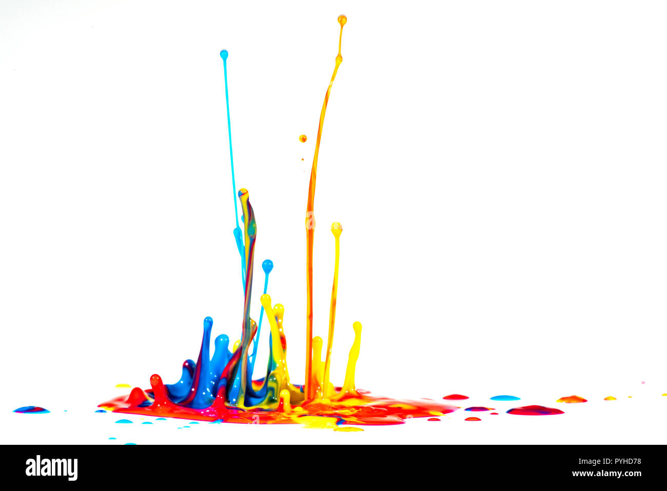 splash of color ink on white background Stock Photo - Alamy