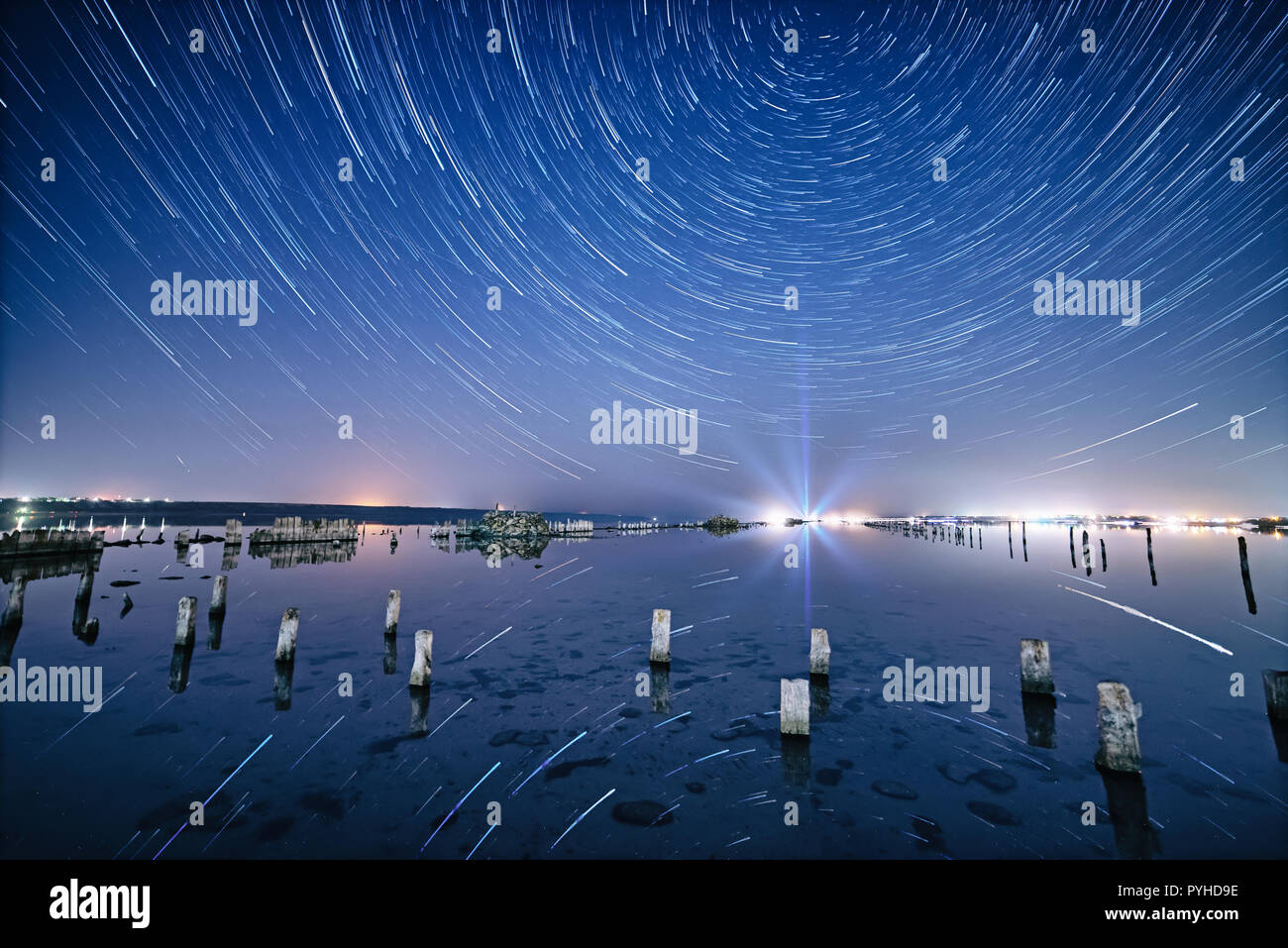 Lake at night Stock Photo - Alamy