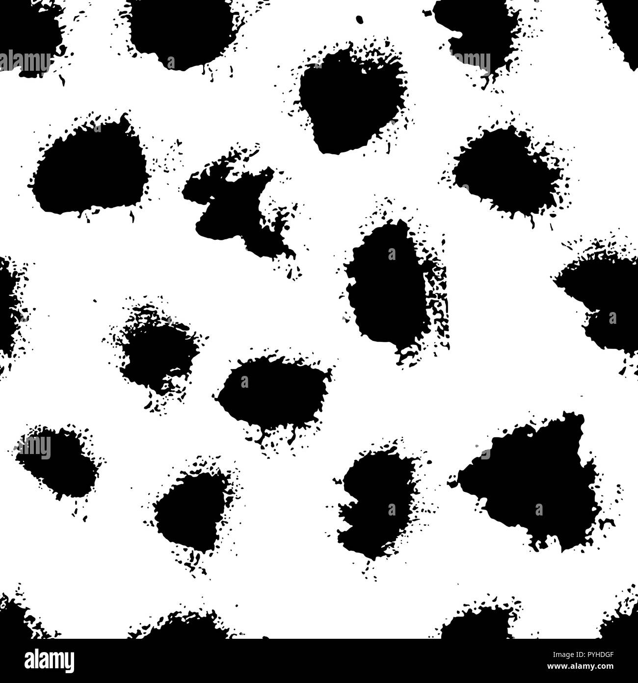 Splash stains seamless texture. Black and white abstract vector ...