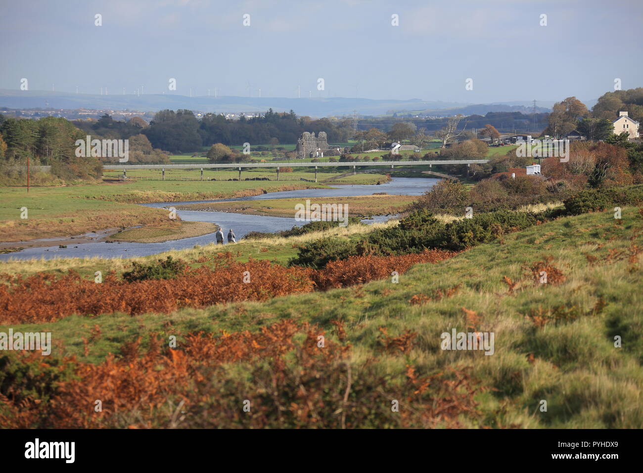 The river Ogmore from Bridgend right out to Ogmore village with the ...