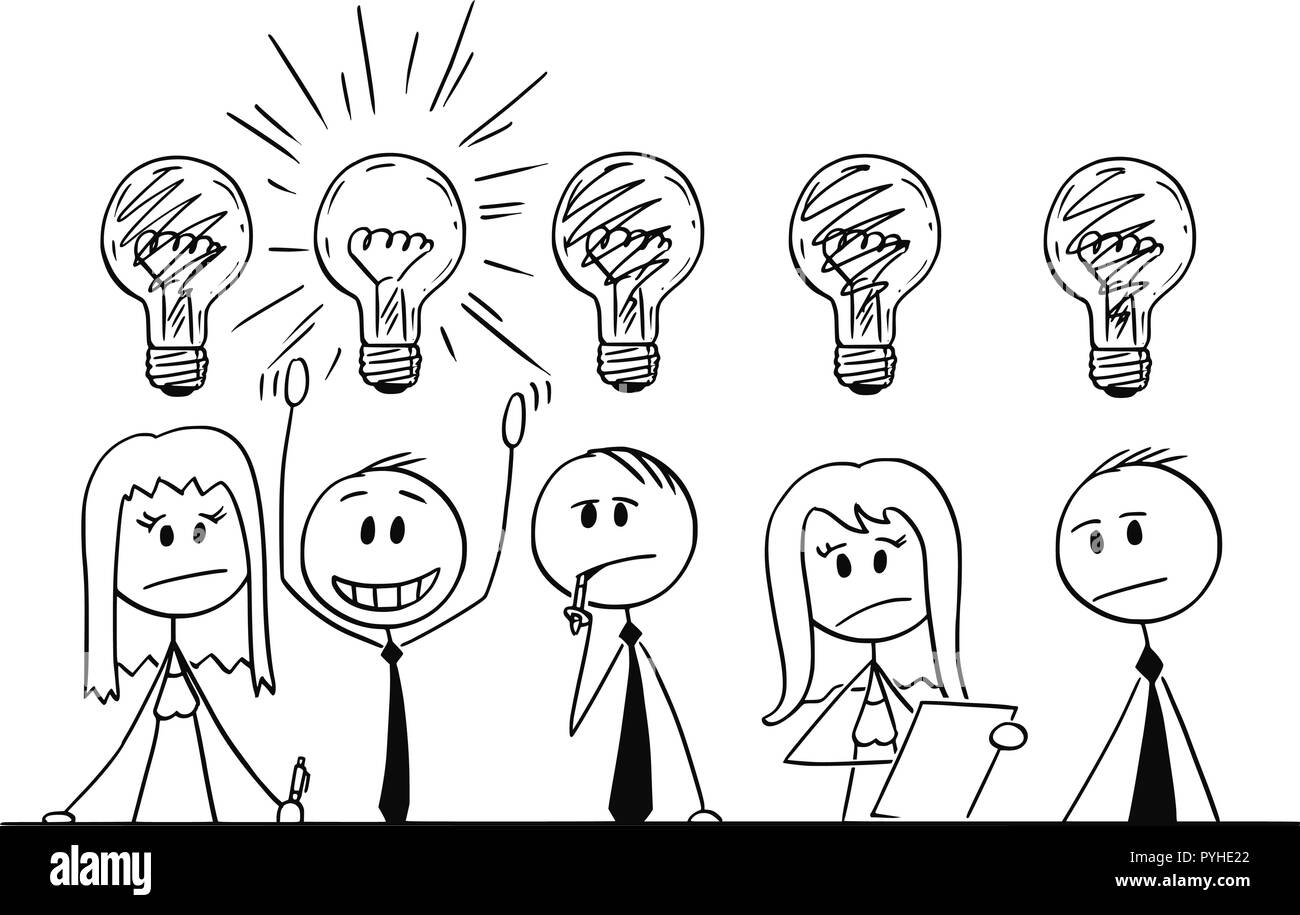 Cartoon of Group of Business People Thinking About Problem Stock Vector ...
