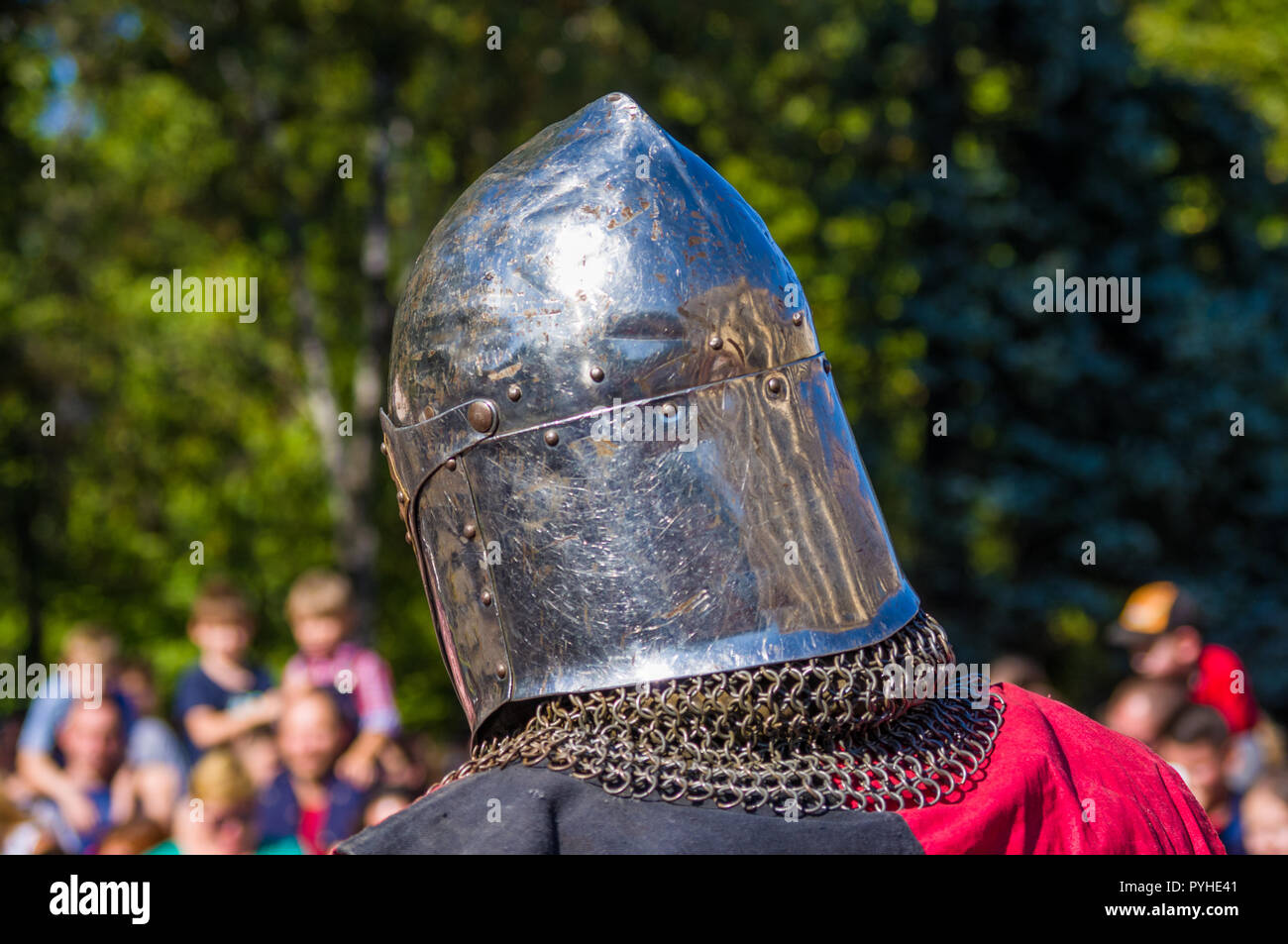 Knight's armor for historical reconstructions of medieval battles Stock ...