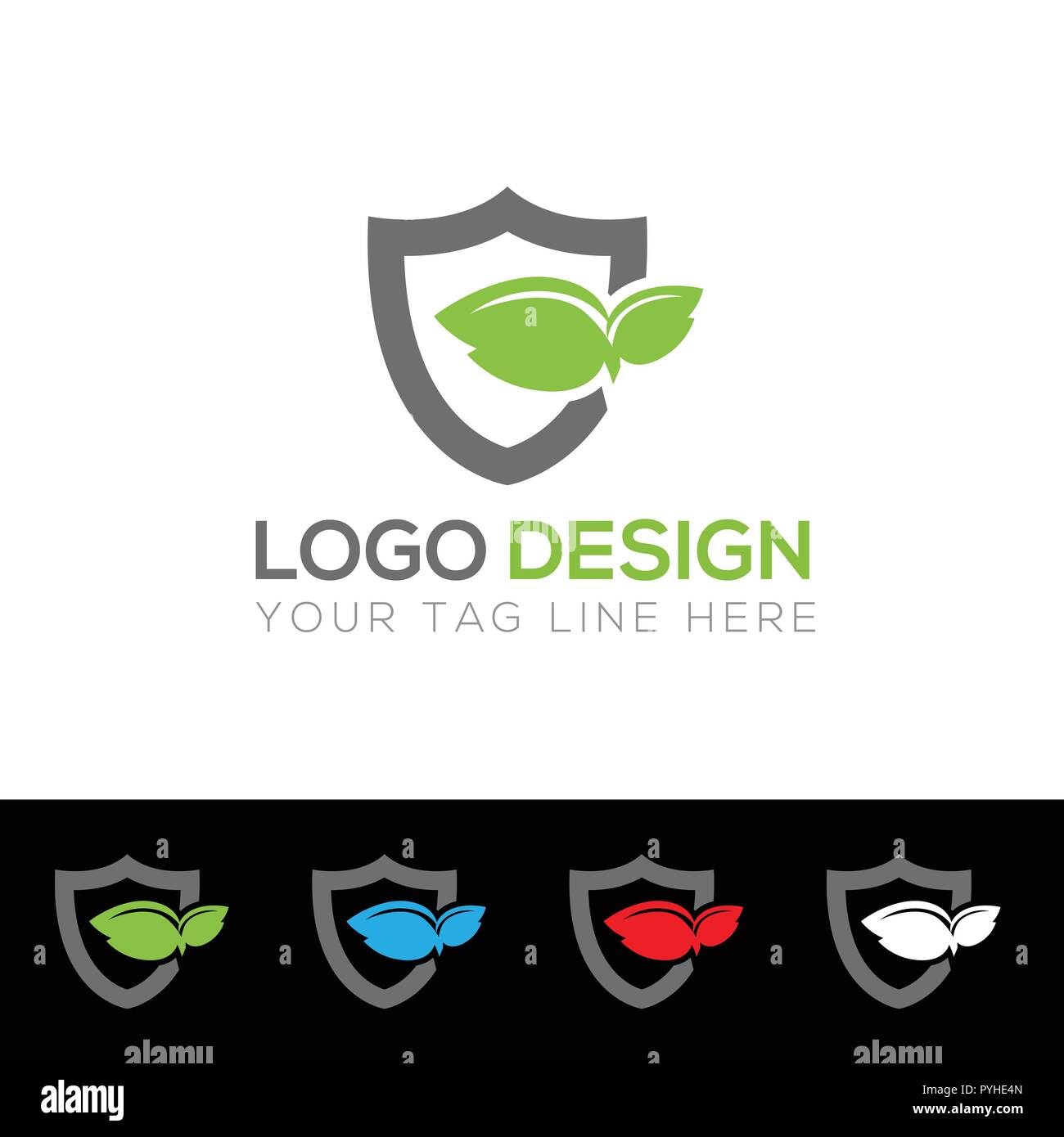 Green and Dark Gray Color Shield Logo Template Stock Vector Image & Art ...