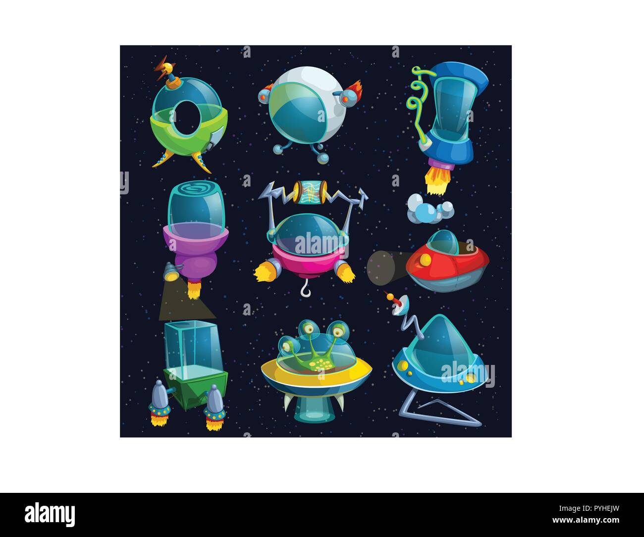 space ships set Stock Vector Image & Art - Alamy