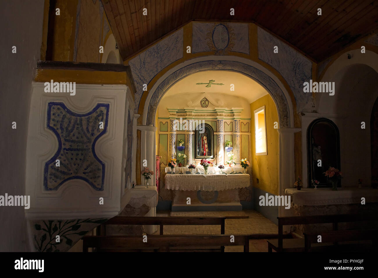Secular and humble chapel located at the remote Alentejo in Portugal ...