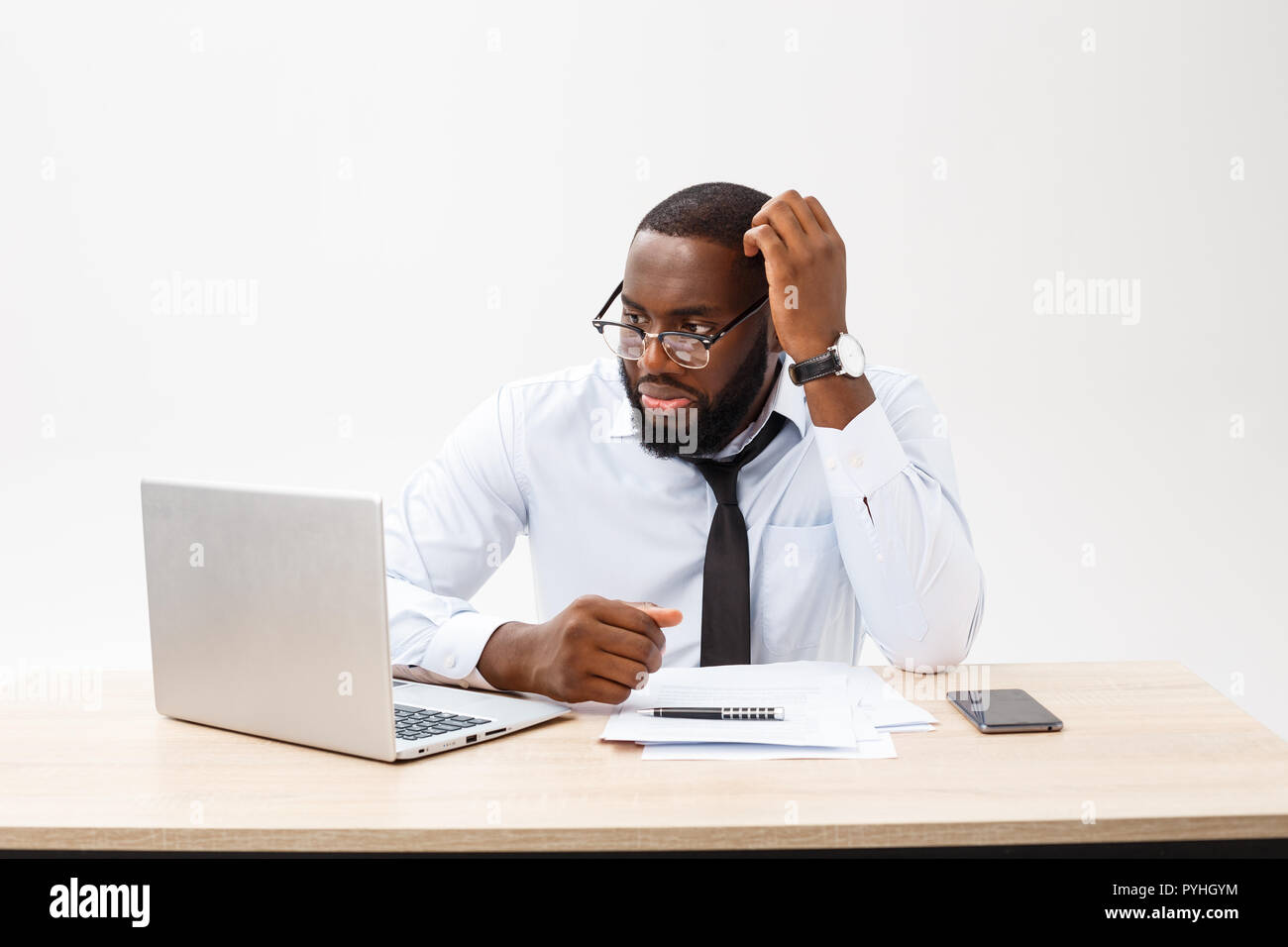 Business and success. Handsome successful African American man wearing ...