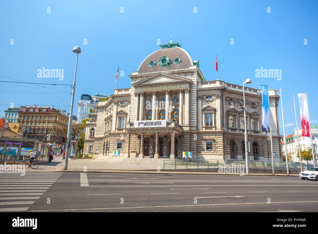 Vienna, Austria - 19.08.2018: View of "People's Theatre" (Volkstheater ...