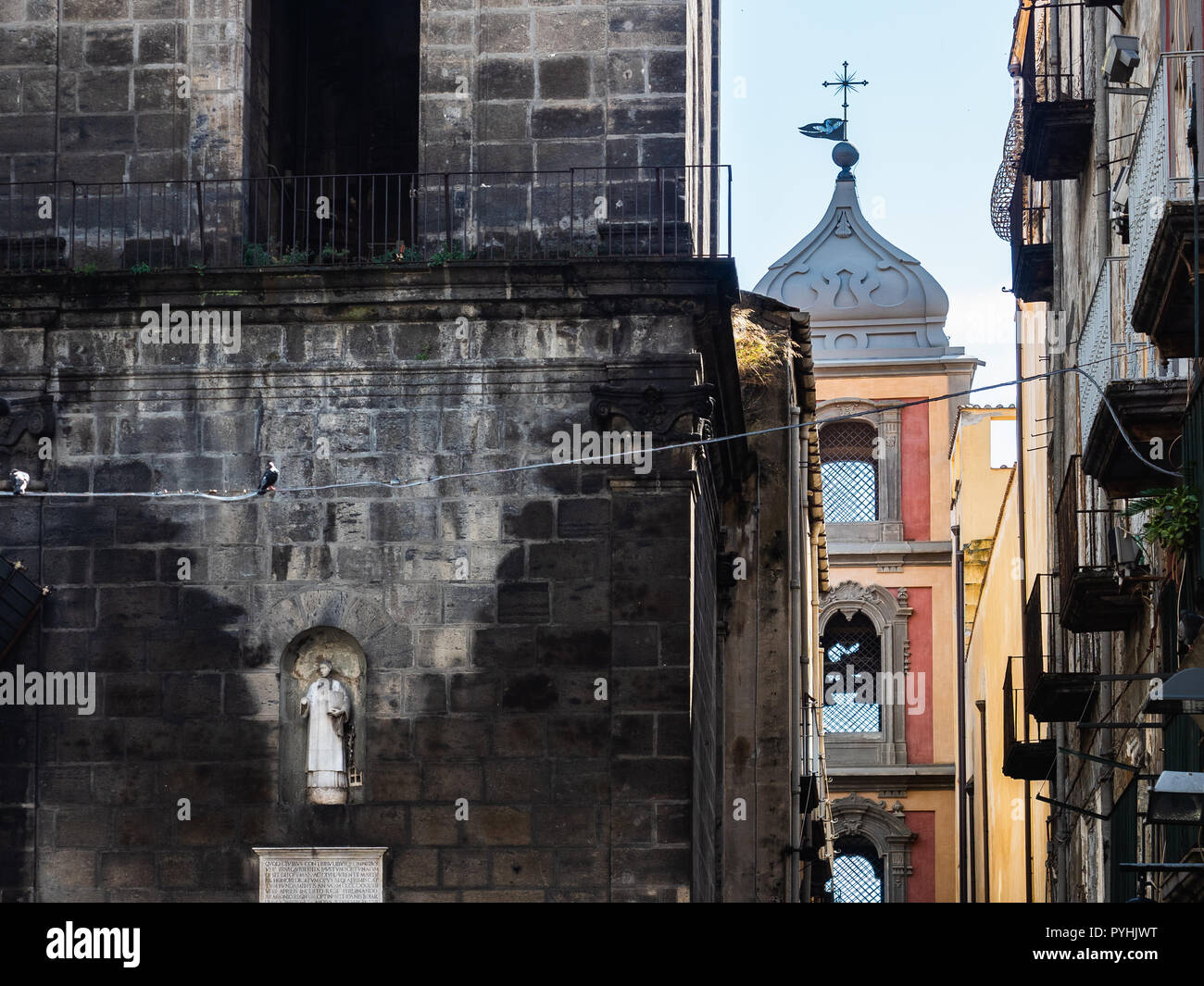 Colorful, bright houses and buildings, streets and sights of the ...