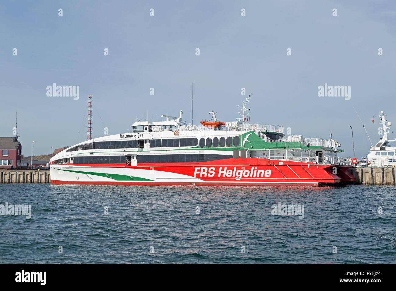 HSC Halunder Jet, Suedhafen, Heligoland, Schleswig-Holstein, Germany ...