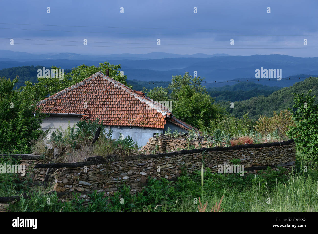 Bulgarian landscape with old home from Strandzha mountain region Stock ...