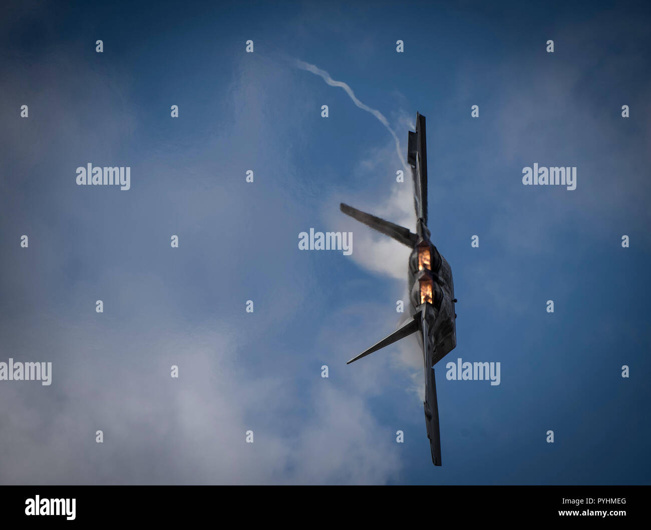 An F-22 Raptor from the Air Combat Command Raptor Demonstration Team ...
