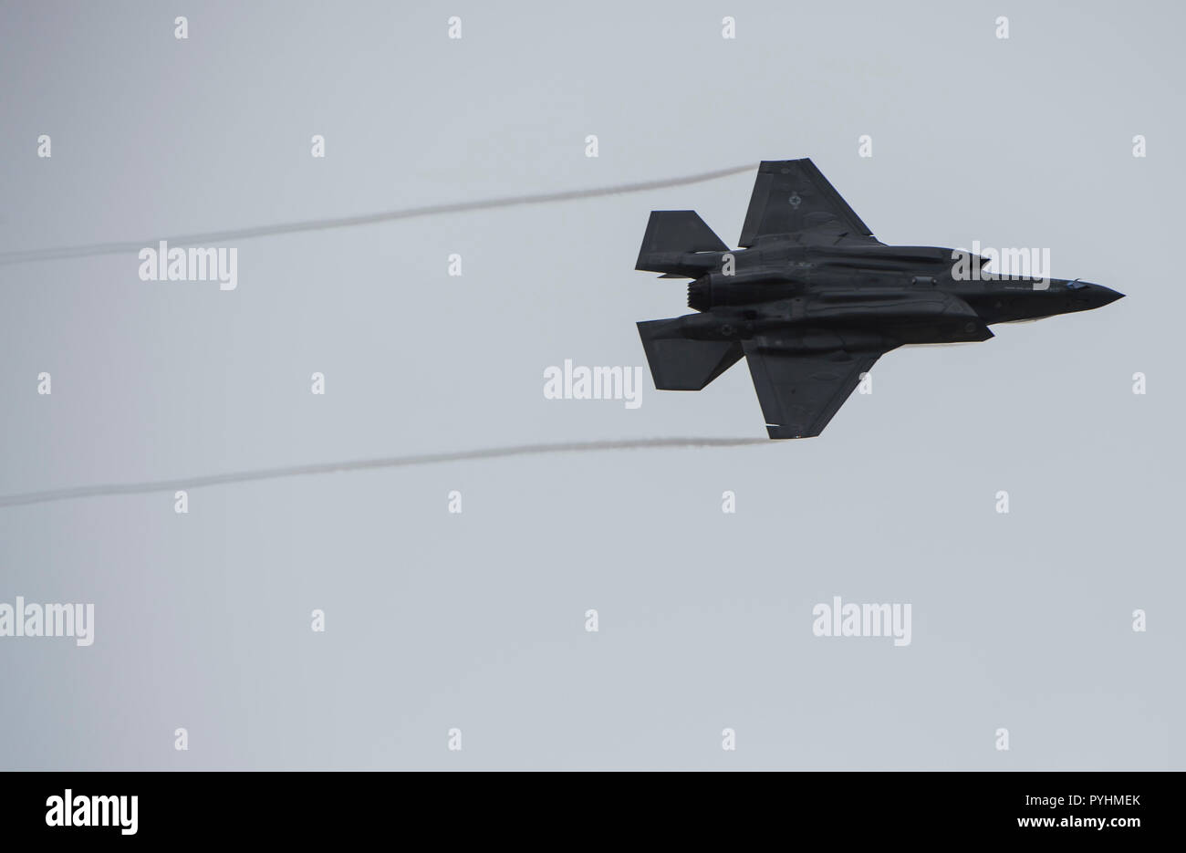 An F-22 Raptor from the Air Combat Command Raptor Demonstration Team ...