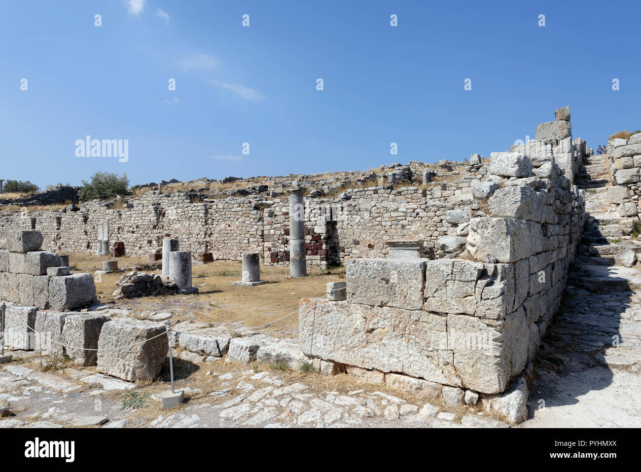 The Basilike Stoa, an oblong structure with a Doric colonnade ...