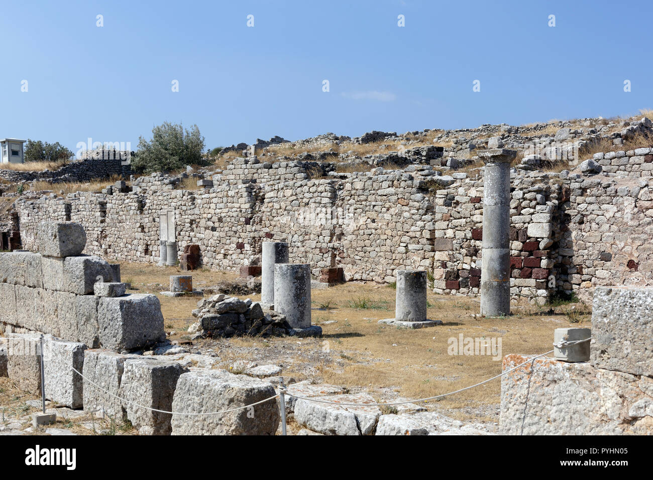 The Basilike Stoa, an oblong structure with a Doric colonnade ...