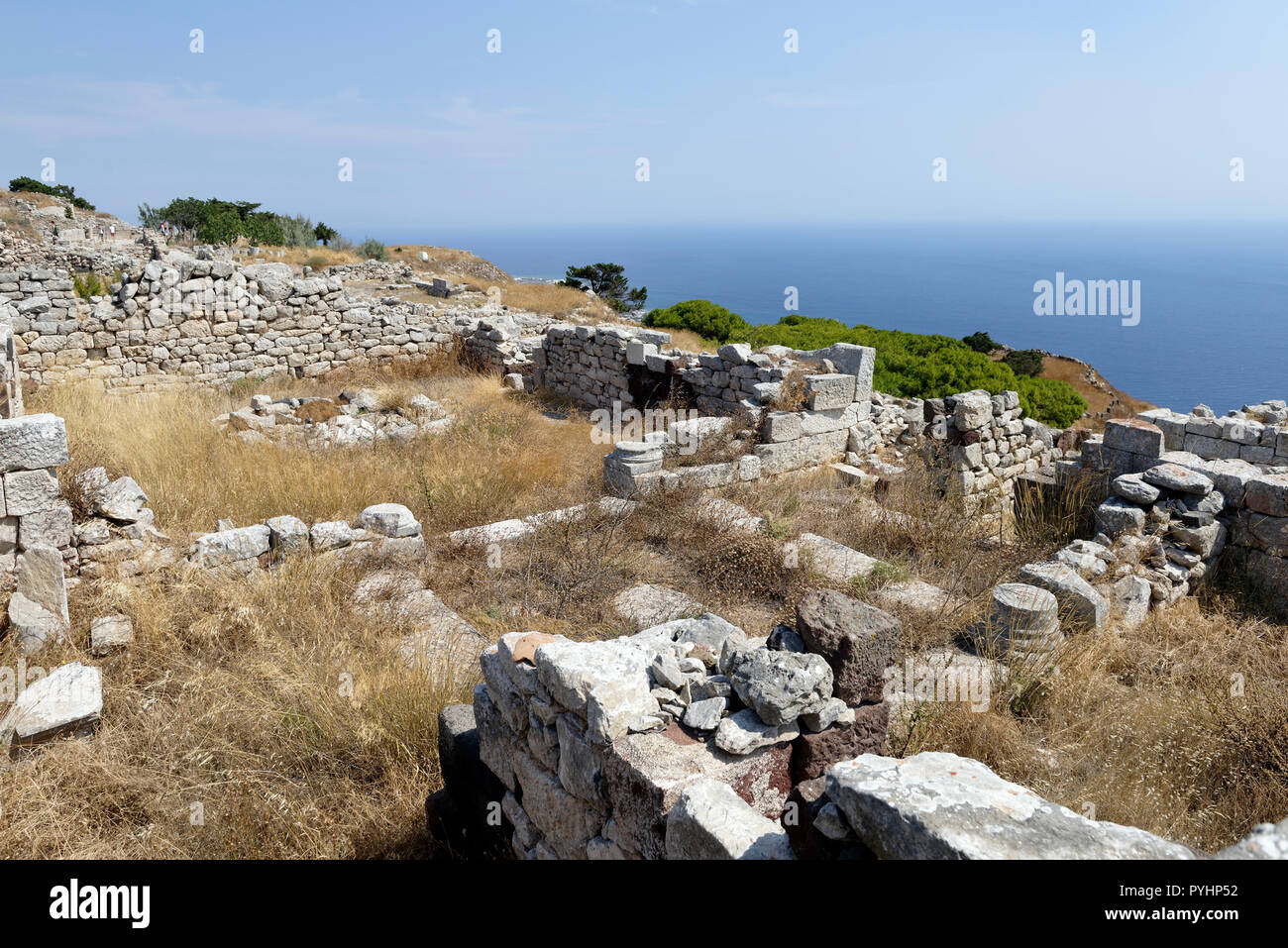 Ruins of a typical simple two-level house of the Hellenistic period ...